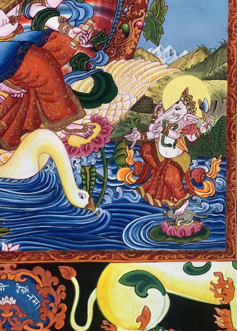 Saraswoti Goddess of Learning Music and Wisdom Newari - Etsy