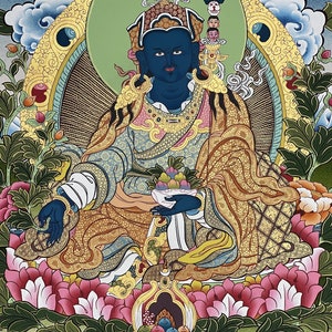 Guru Orgyen Menla/ Guru Rinpoche of Medicine Artist Signed Masterpiece ...