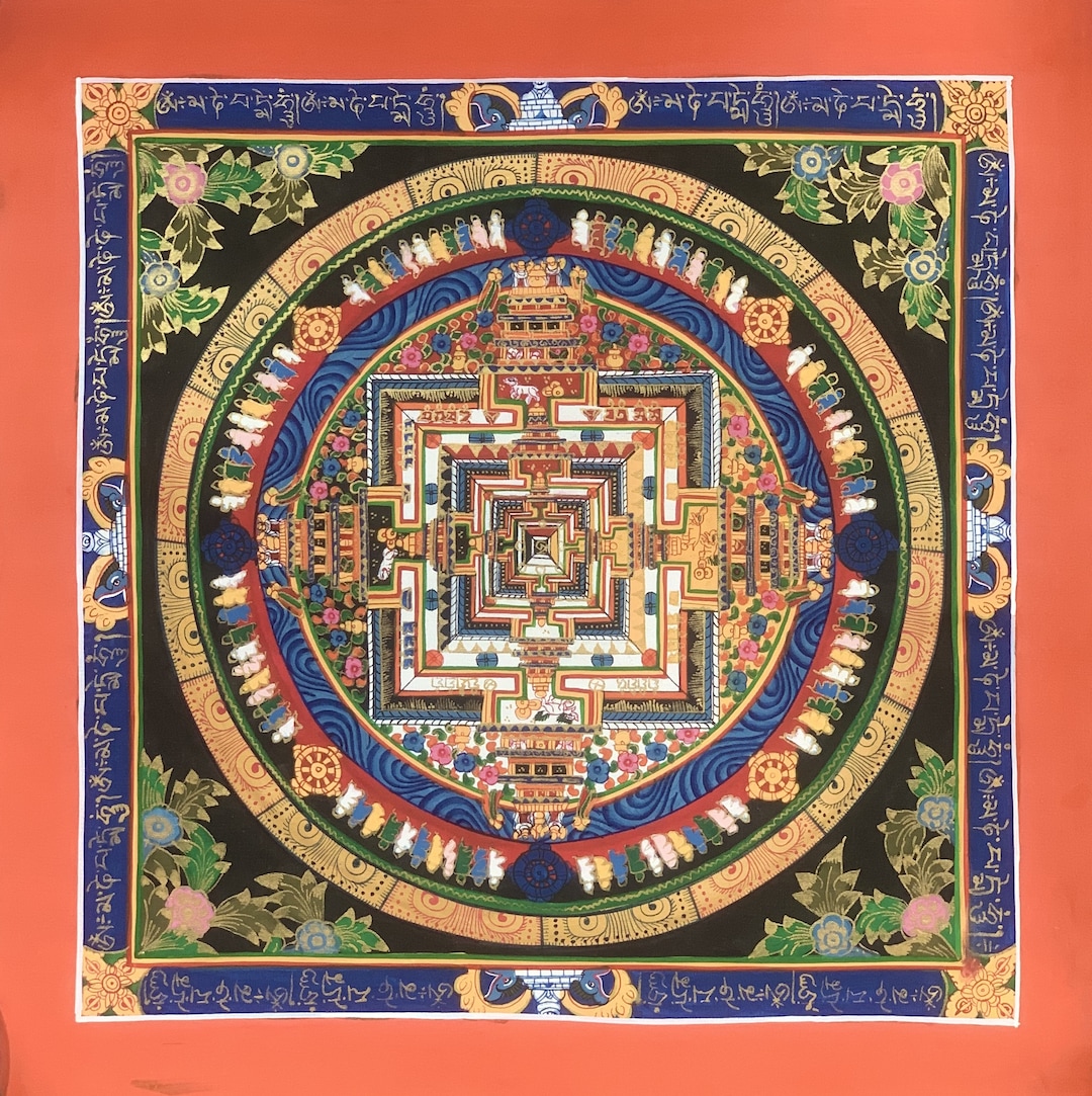 Hand Painted Wheel of Life Wheel of Time Kalachakra Mandala Original ...