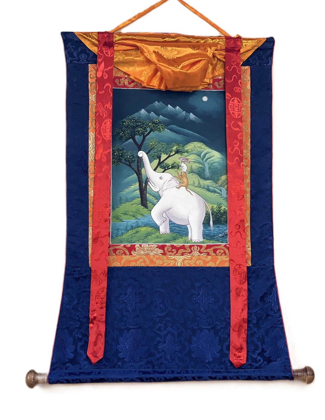 Four Harmonious Friend, Newari Pauba, Good Luck, Harmony, Thangka ...