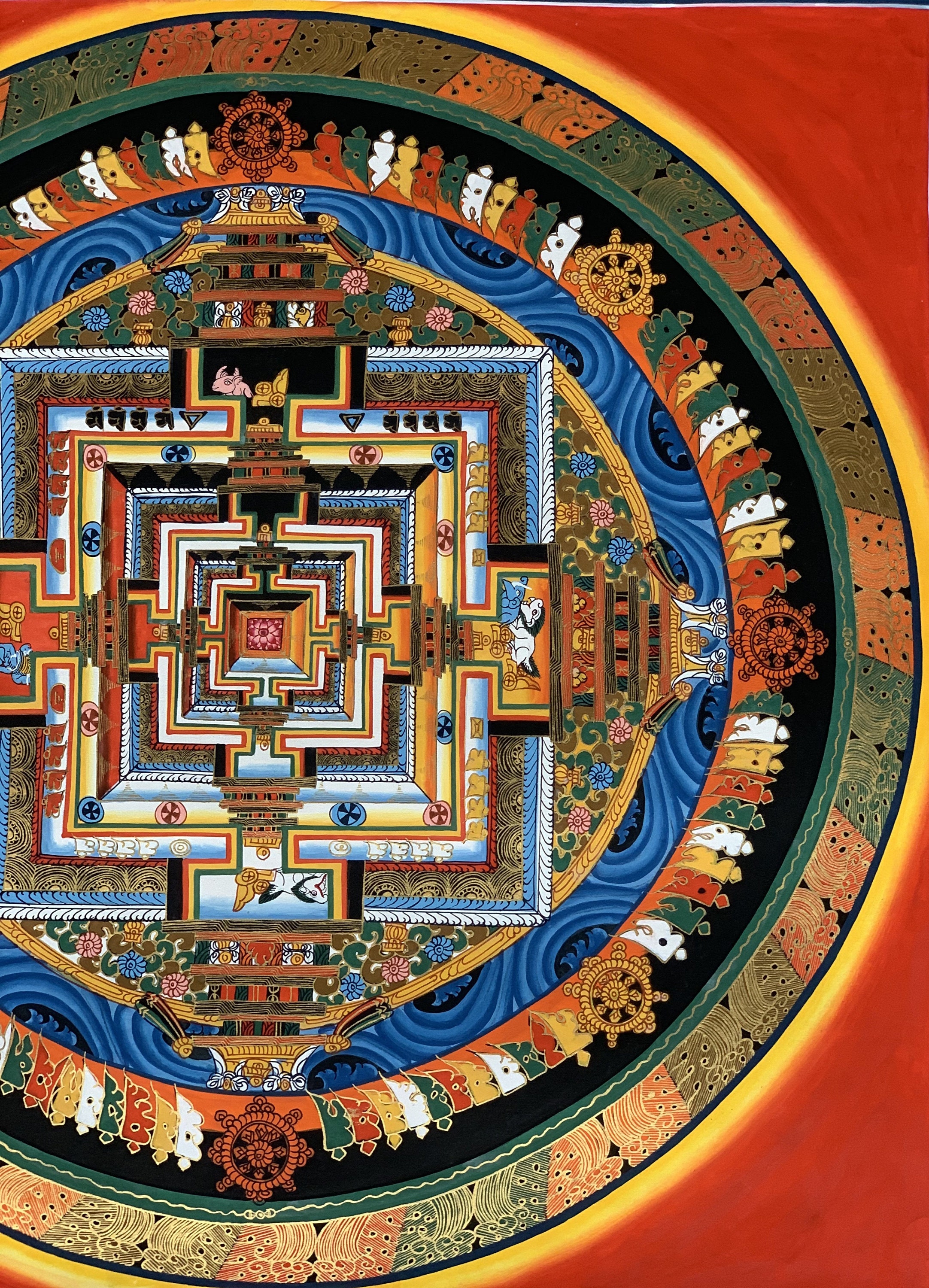 Hand Painted Wheel of Life/ Wheel of Time/ Kalachakra Mandala Master ...