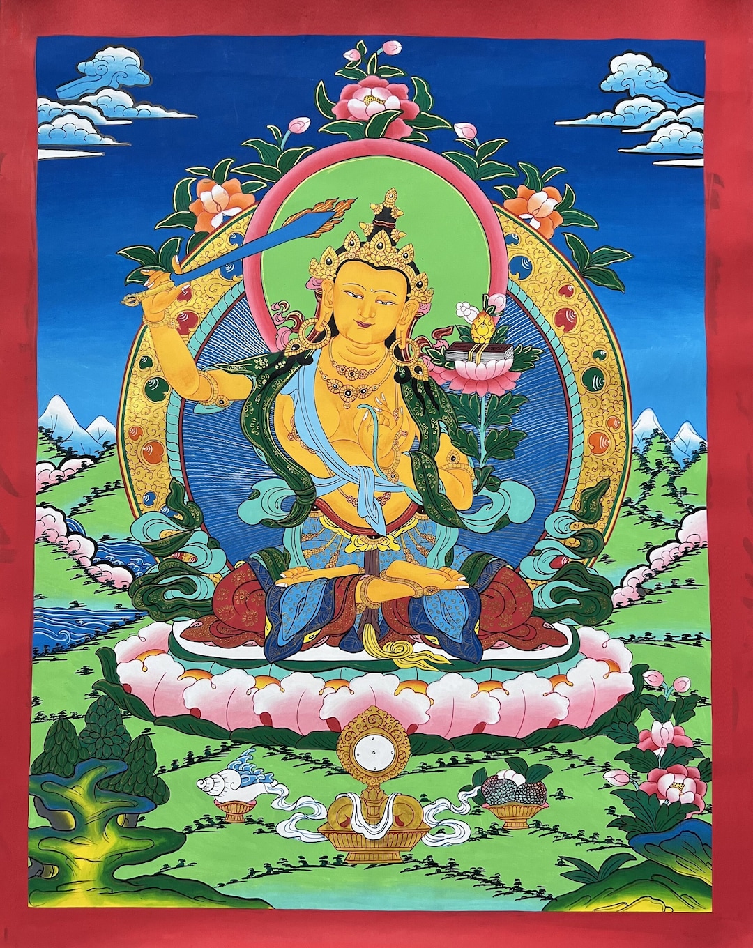 Manjushri/ Manjusri/ Manjushree/ Master Quality Hand-painted Original ...