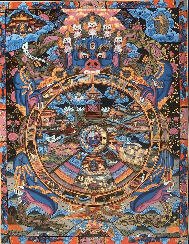 Hand Painted Wheel of Life Buddha Life Bhavacakra/samsaracakra - Etsy