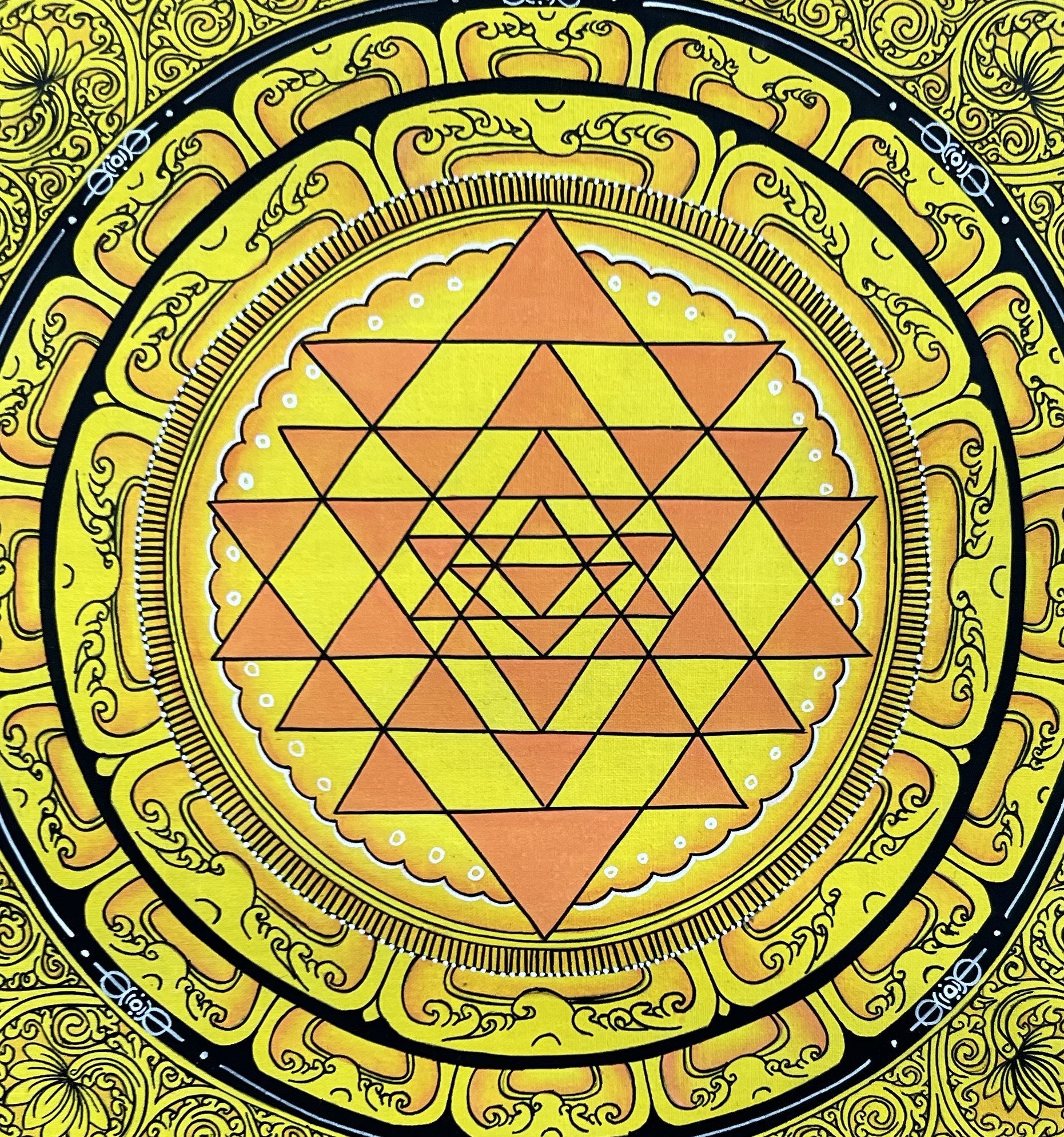 Original Shriyantra/ Shri Yantra/ Shri Chakara Mandala Paubha/pauva ...