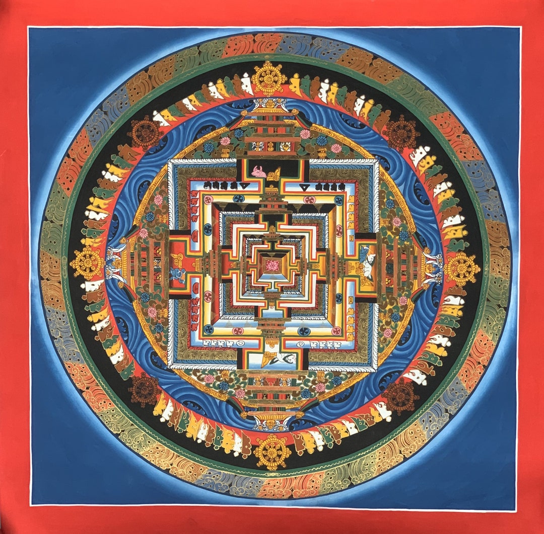 Hand Painted Wheel of Life/ Wheel of Time/ Kalachakra Mandala Master ...