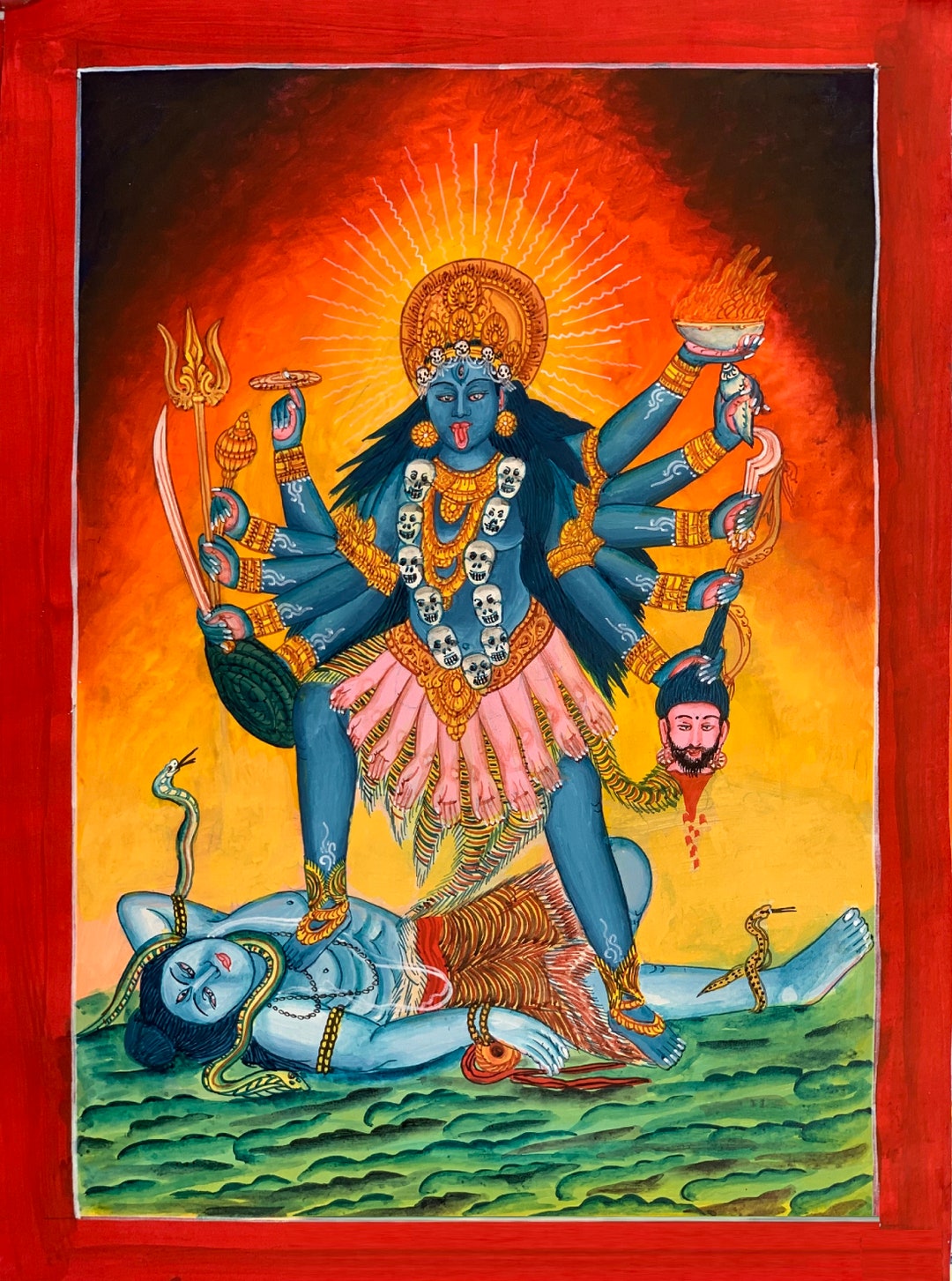 Goddess Kali, Mahakali, Mother of Universal Power, Newari Pauba, Pauva ...