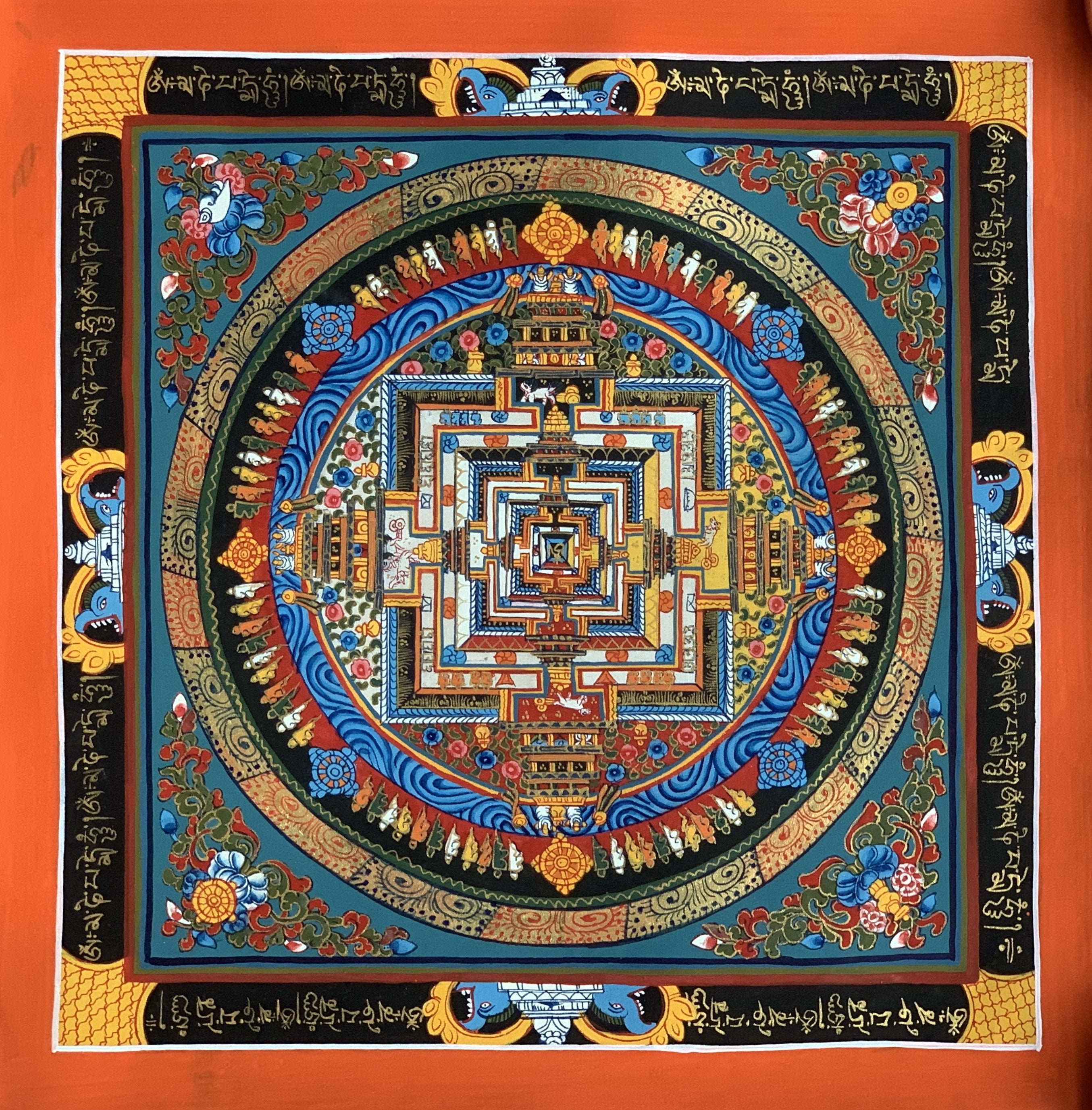 Wheel of Life, Wheel of Time, Kalachakra Mandala, Hand-painted, Tibetan ...