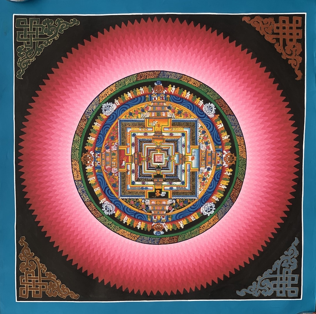 Kalachakra Wheel of Life Wheel of Time Rainbow Mandala Thangka Painting ...