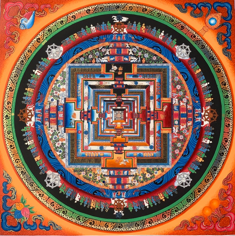 Wheel of Life Kalachakra Mandala Thangka Painting Original - Etsy