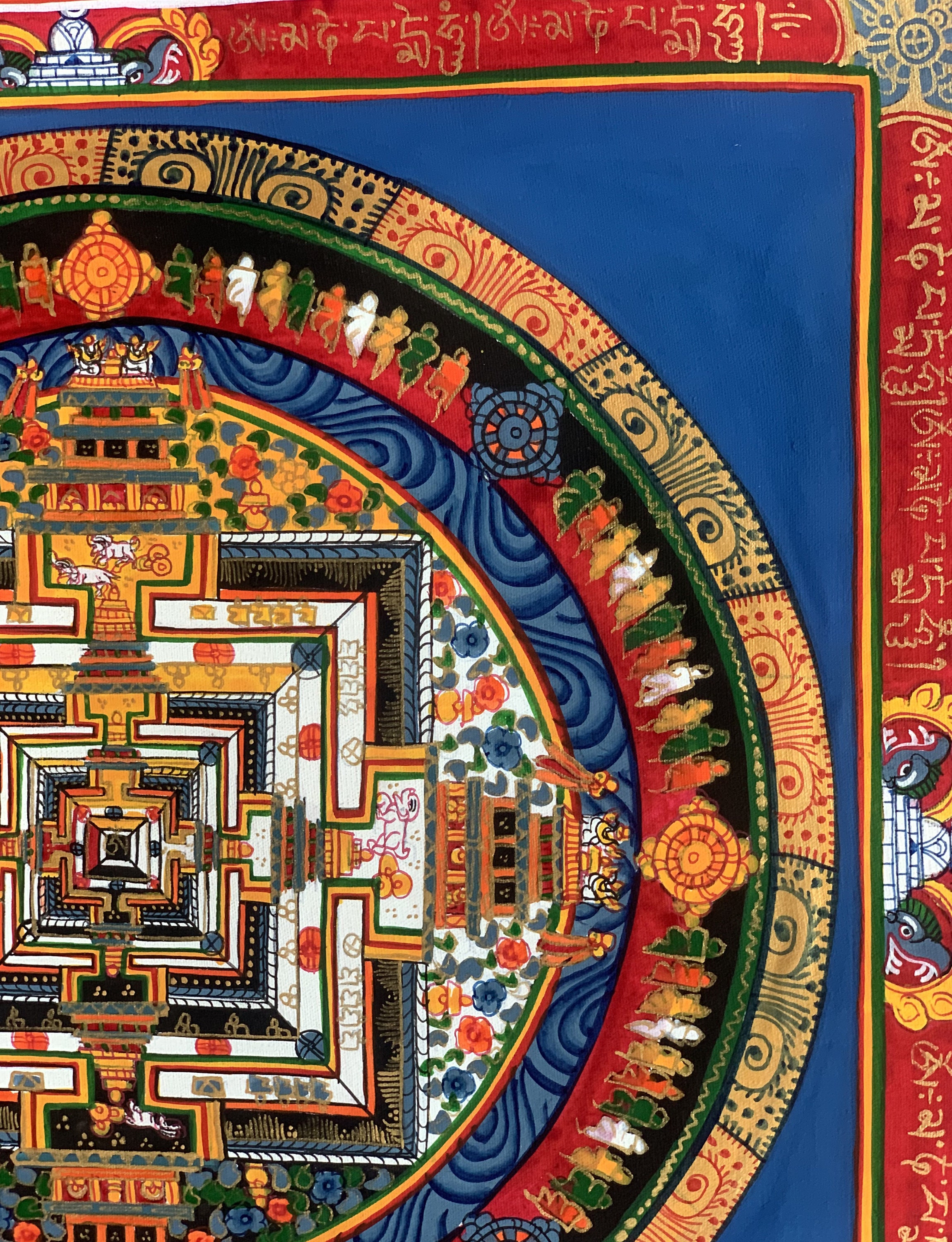 Wheel of Life, Wheel of Time, Kalachakra Mandala Hand Painted Original ...
