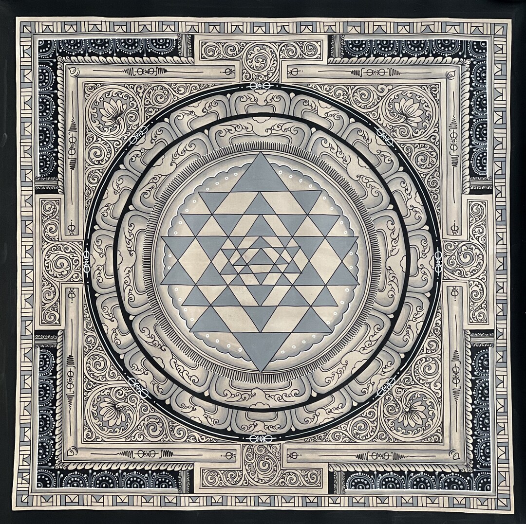 Sriyantra/ Sri Yantra/ Shri Yantra Mandala Large Masterpiece Original ...