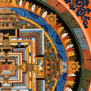 Hand Painted Wheel of Life, Wheel of Time Kalachakra Mandala Master ...