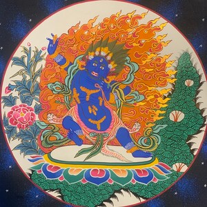 Vajrapani, Indra, Thunderbolt-bearer, Tibetan Thangka Painting ...