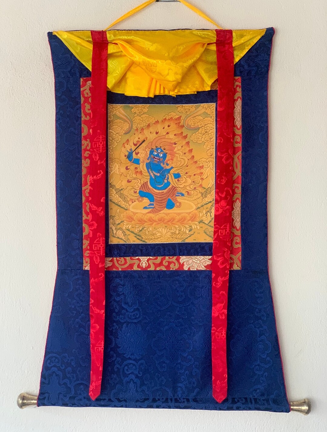 Mahakala/ Bhairava/ Kalavairava Tibetan Thangka Painting Original Art ...