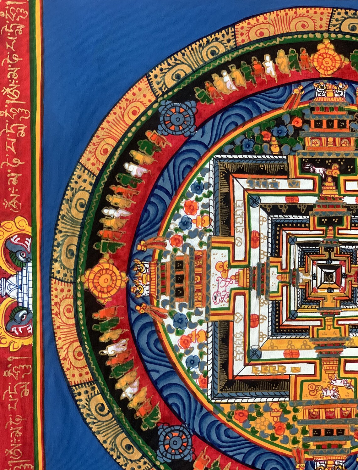 Wheel of Life Wheel of Time Kalachakra Mandala Hand Painted - Etsy