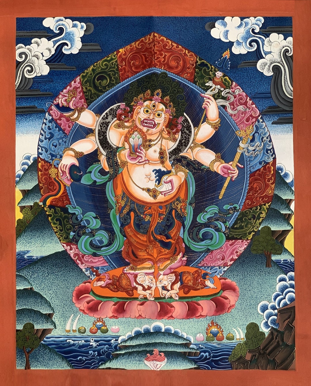 6-armed, White Mahakala, Mahakala, Kalabhairava, Master Quality Newari ...