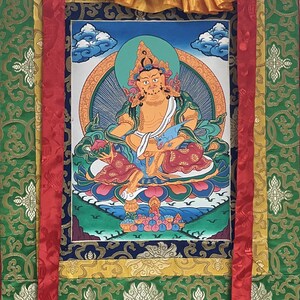 Yellow Jambhala/ Zambala/kuber God of Wealth Tibetan Thangka Painting ...