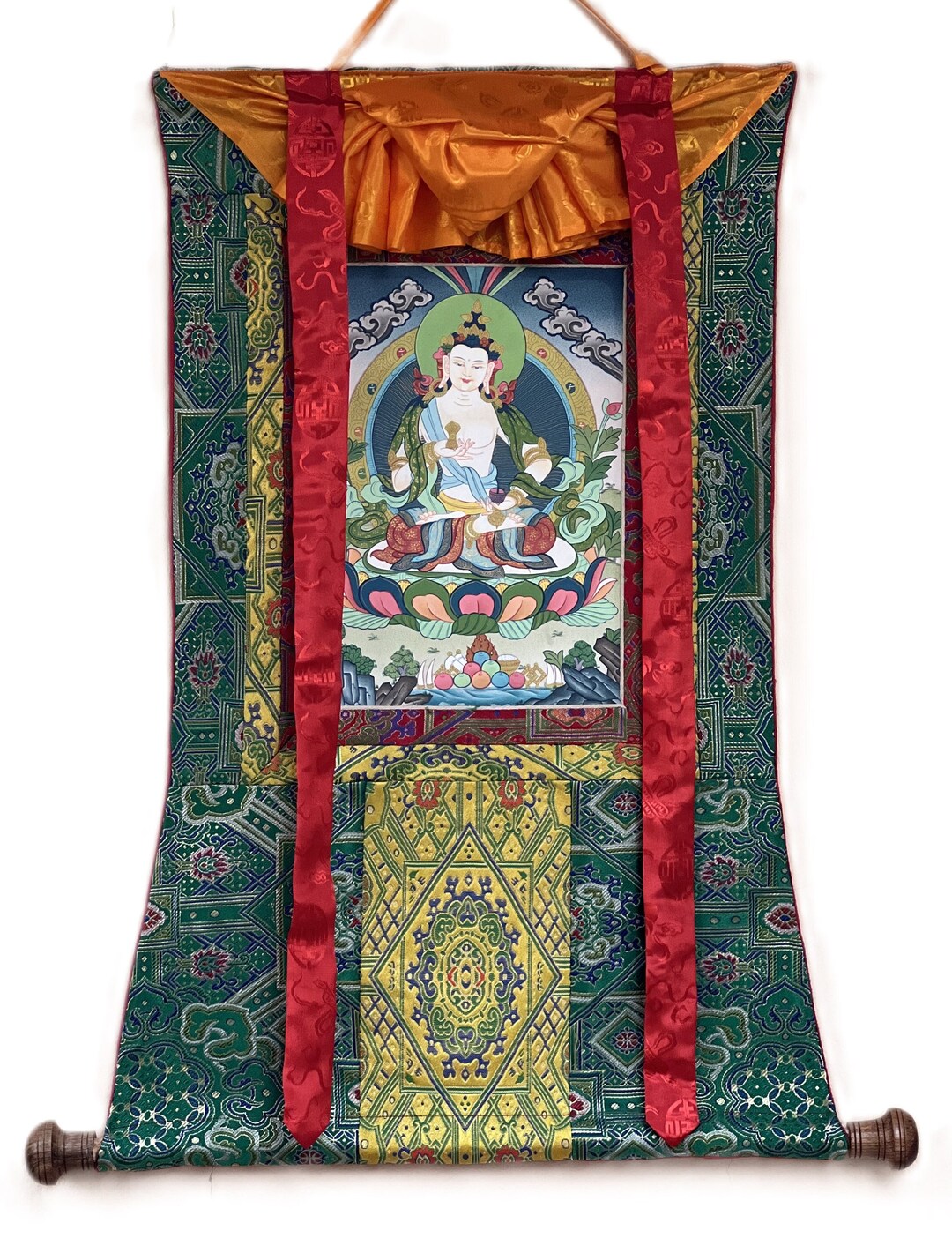 Vajrasattva/ Dorje Sempa/ Dhyani Buddha Tibetan Thangka Painting ...