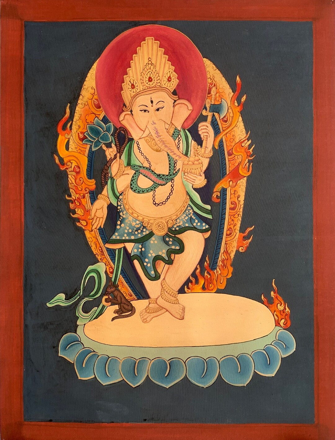 Lord Ganesha, Ganesh, Ganapati, Vinayaka, Newari Pauba, Thangka ...