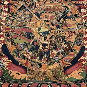 Wheel of Life Bhavacakra/ Samsara Mandala Masterpiece Smoky Tibetan ...