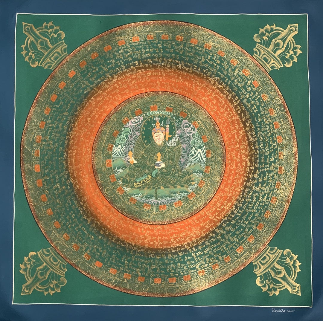 Guru Rinpoche Padmasambhava Mantra Mandala Tibetan Thangka Painting ...