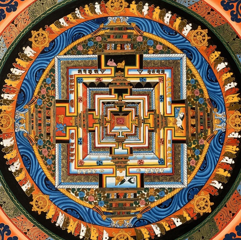 Hand Painted Wheel of Life Wheel of Time Kalachakra Mandala - Etsy