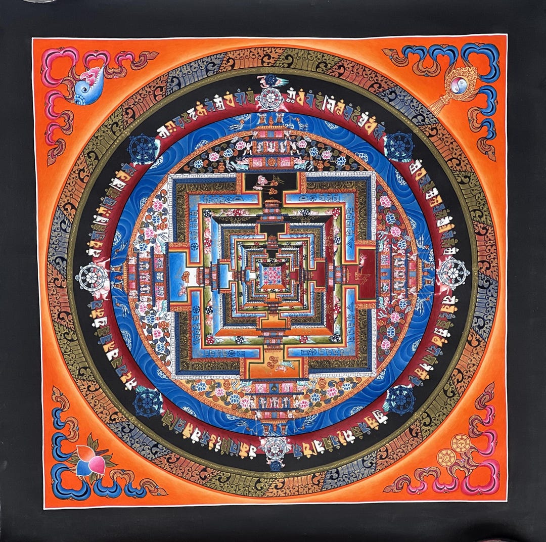 Wheel of Life/ Kalachakra Mandala/masterpiece Gold Tibetan Thangka ...