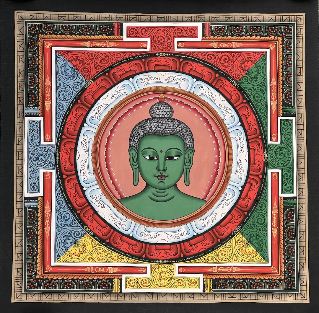 Sri Yantra/ Shri Yantra Akshobhya Buddha Mandala Large Masterpiece ...