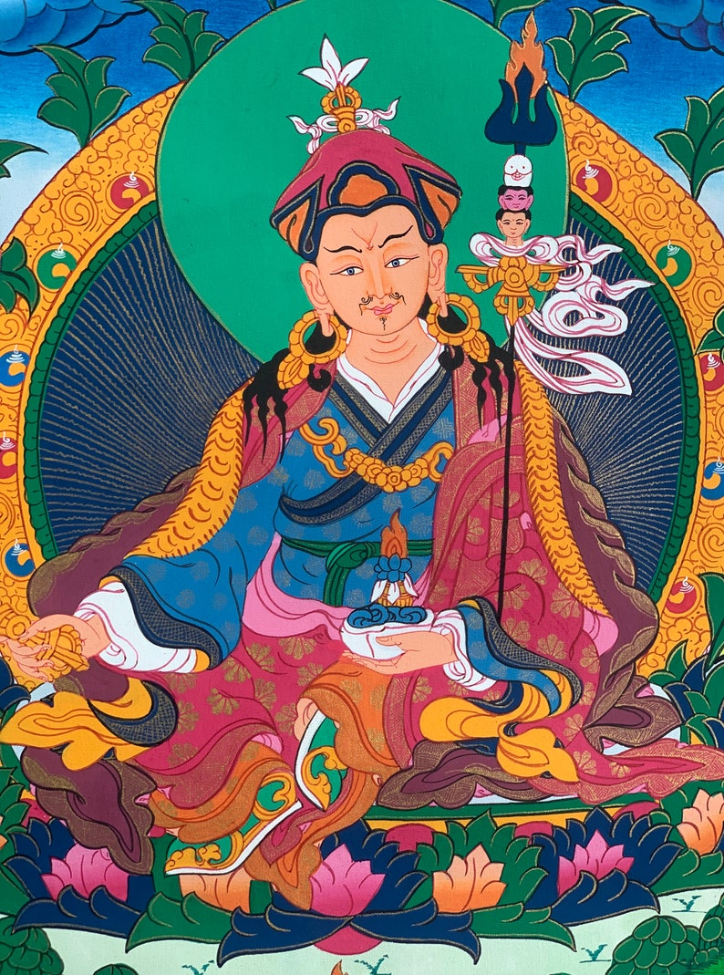 Guru Padmasambhava/ Guru Rinpoche Tibetan Thangka Painting - Etsy