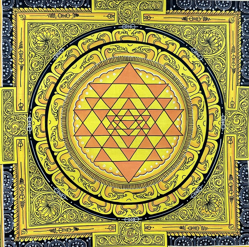 Original Shriyantra/ Shri Yantra/ Shri Chakara Mandala Paubha/pauva ...