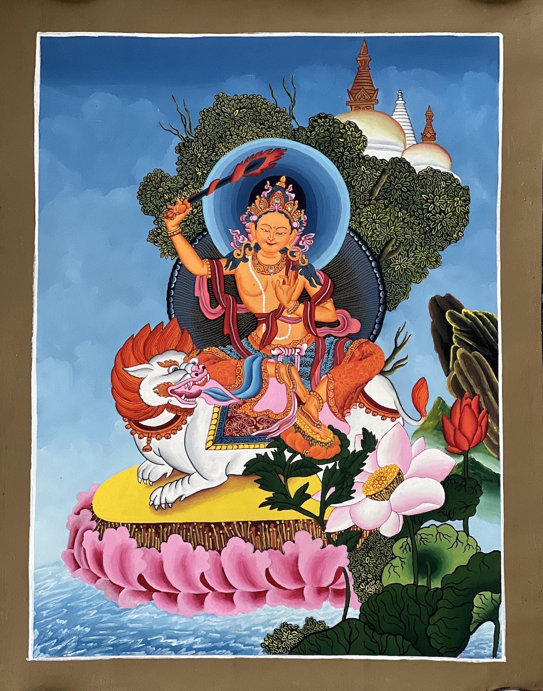 Lion Manjushri/ Manjusri/ Manjushree High-quality Original Masterpiece ...