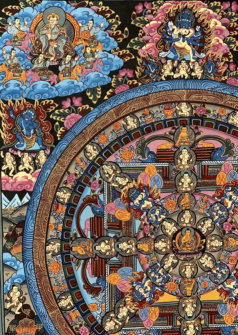 Hand Painted Wheel of Life Buddha Life Bhavacakra/samsaracakra - Etsy