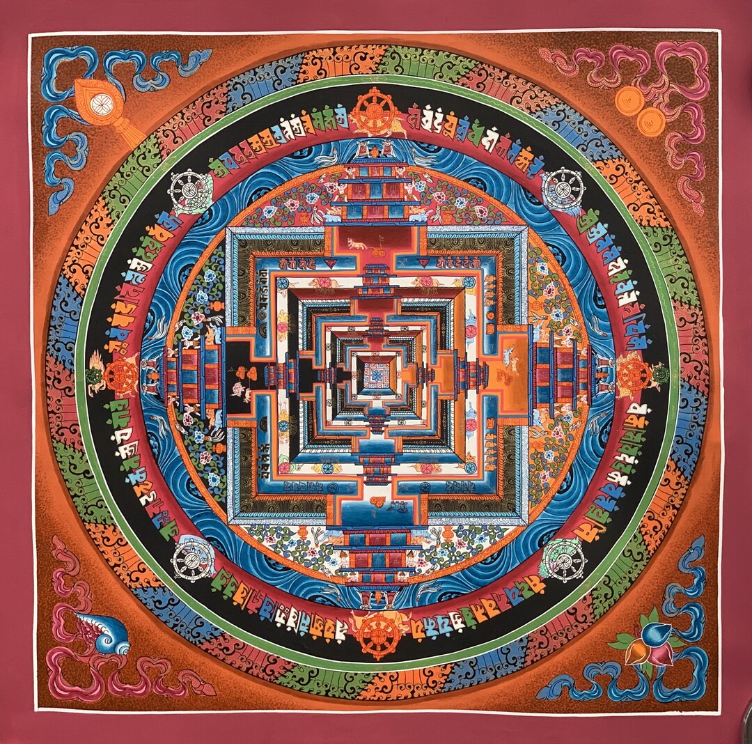 Hand Painted Wheel of Life, Wheel of Time Kalachakra Mandala Master ...