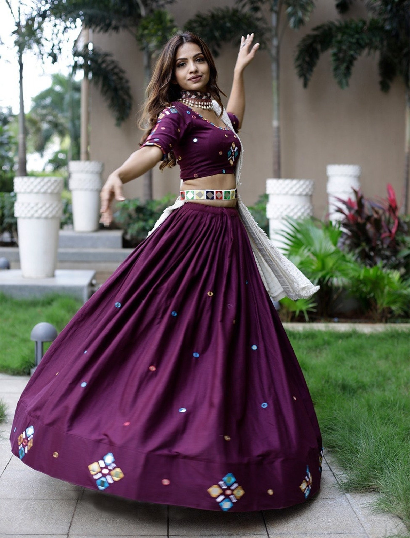 Purple Color Navratri Collection Lehenga Choli Made by - Etsy