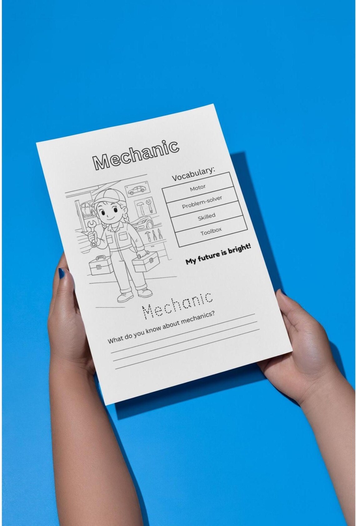 Career Coloring Pages for Girls - Traceable Words and Writing Prompts ...