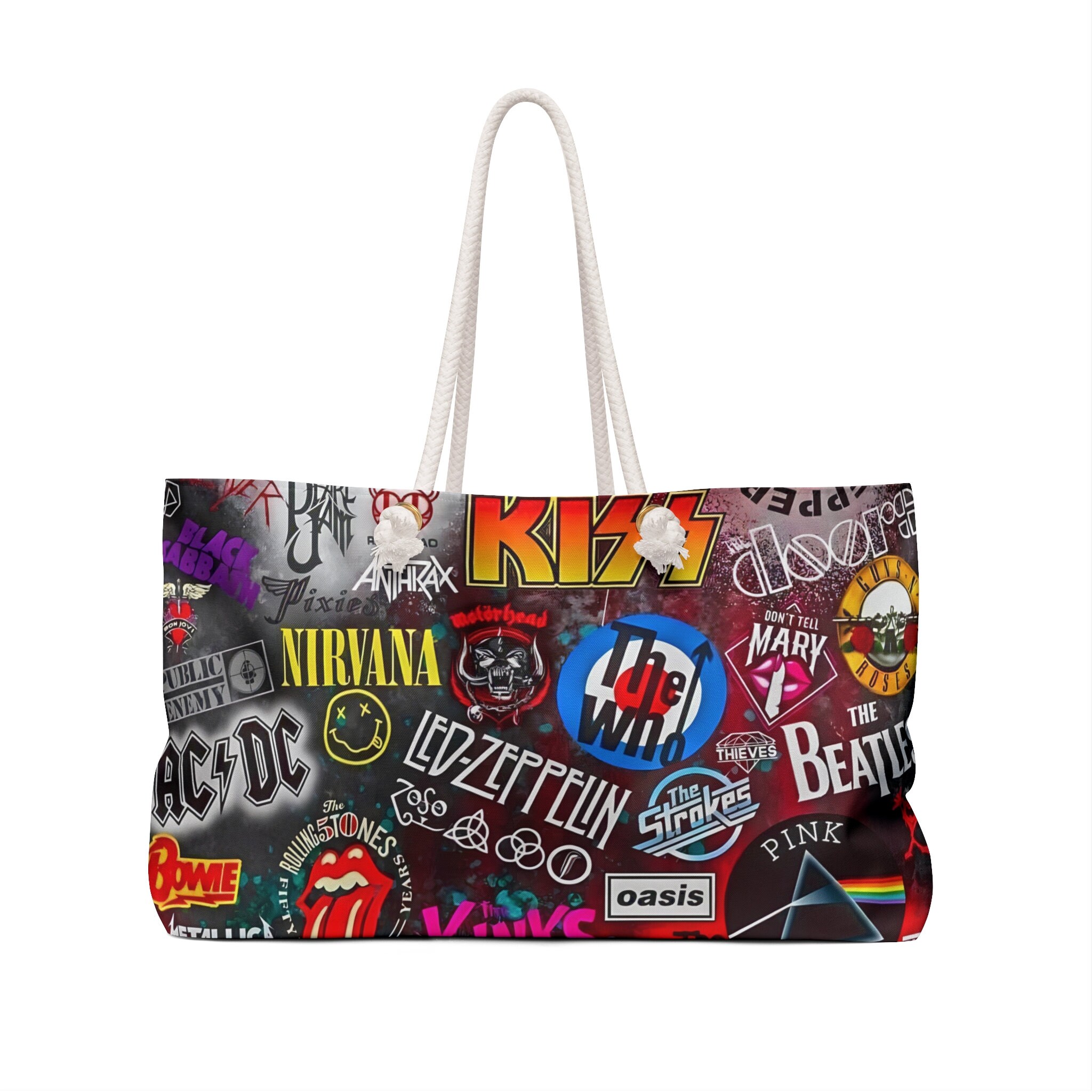 Rock Band Weekender Bag | Iconic 80's Rock Bands | Iconic 90's Rock ...