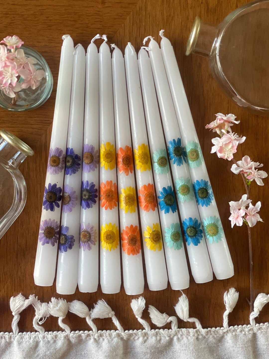 Pressed Botanical Daisy Candles - Etsy