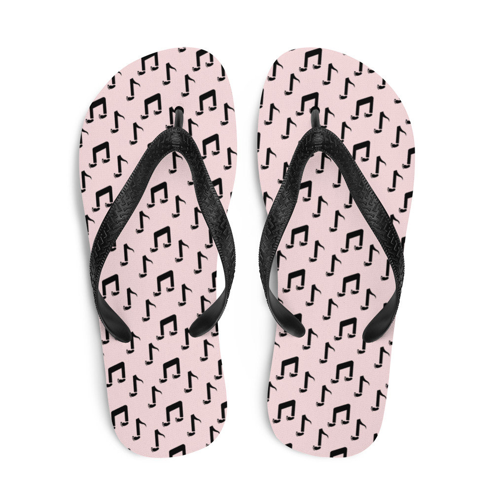 Footnotes Musical Notes Pun Flip-flops light Pink - Etsy