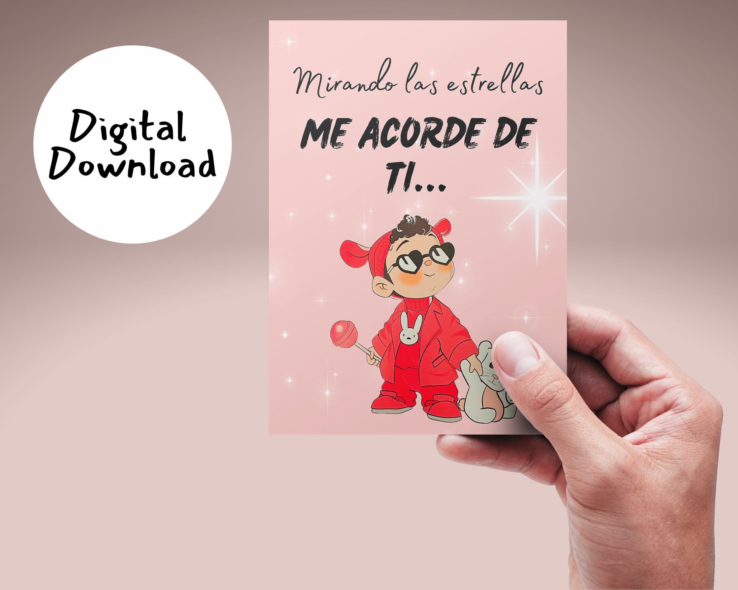 Bad Bunny Valentine Card, Digital Bad Bunny Card, Un Verano Sin Ti. - Etsy