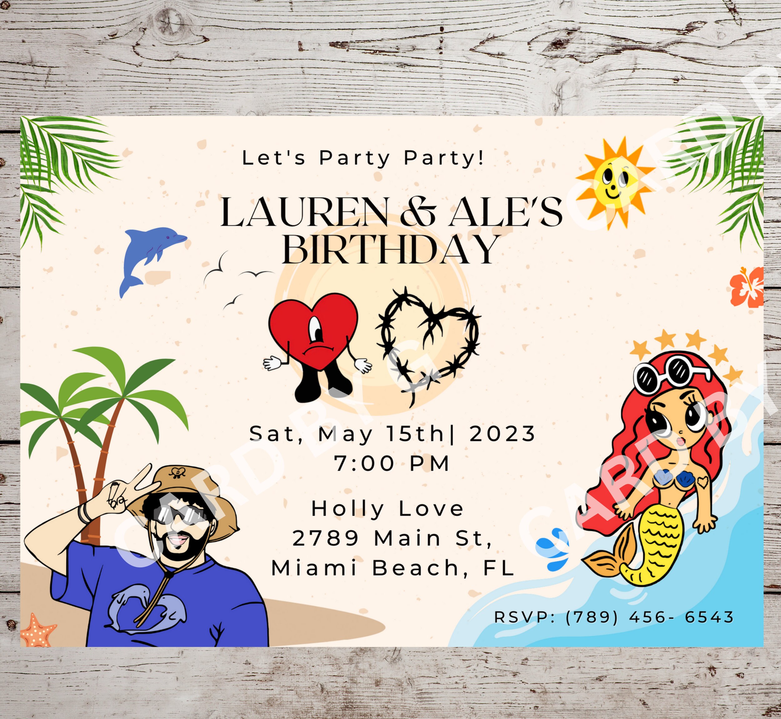 Bad Bunny & Karol G Invitation, Mañana Sera Bonito Invitation, Bad ...