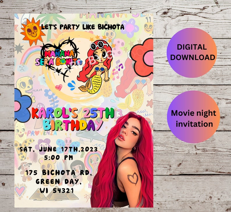 Invitación de Karol g, invitación digital de Karol g. mañana sera ...