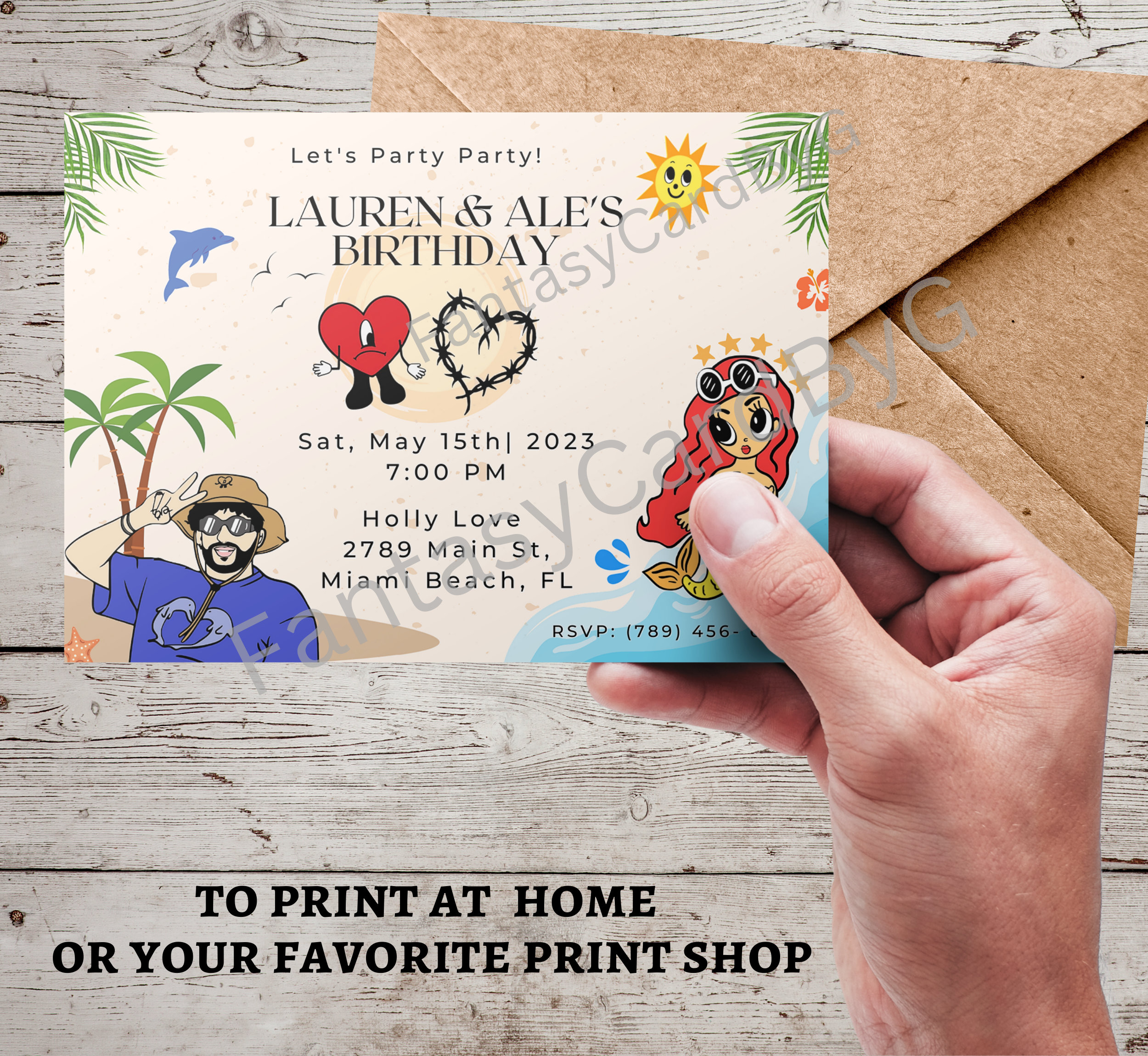 Bad Bunny & Karol G Invitation, Mañana Sera Bonito Invitation, Bad ...