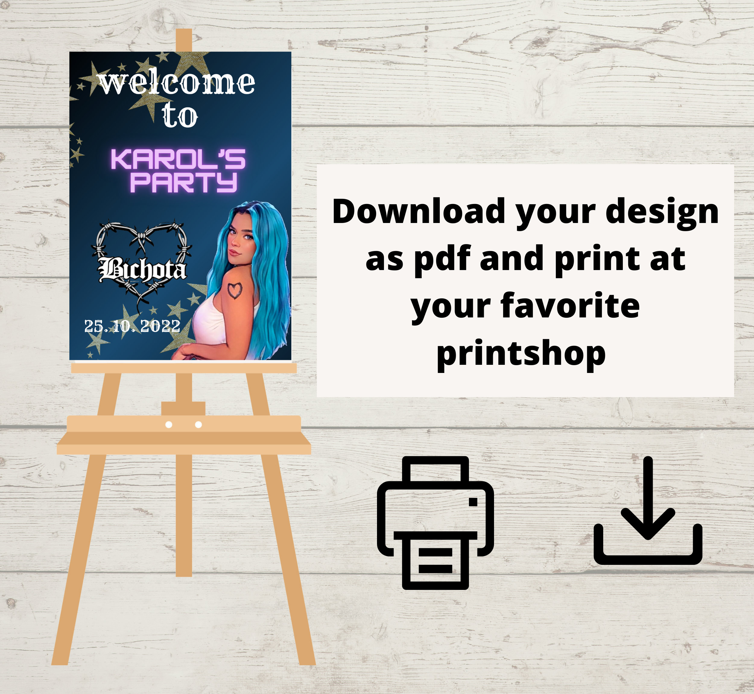 Karol G Welcome Sign, Birthday Girl Sign, Bichotas Birthday Sign ...