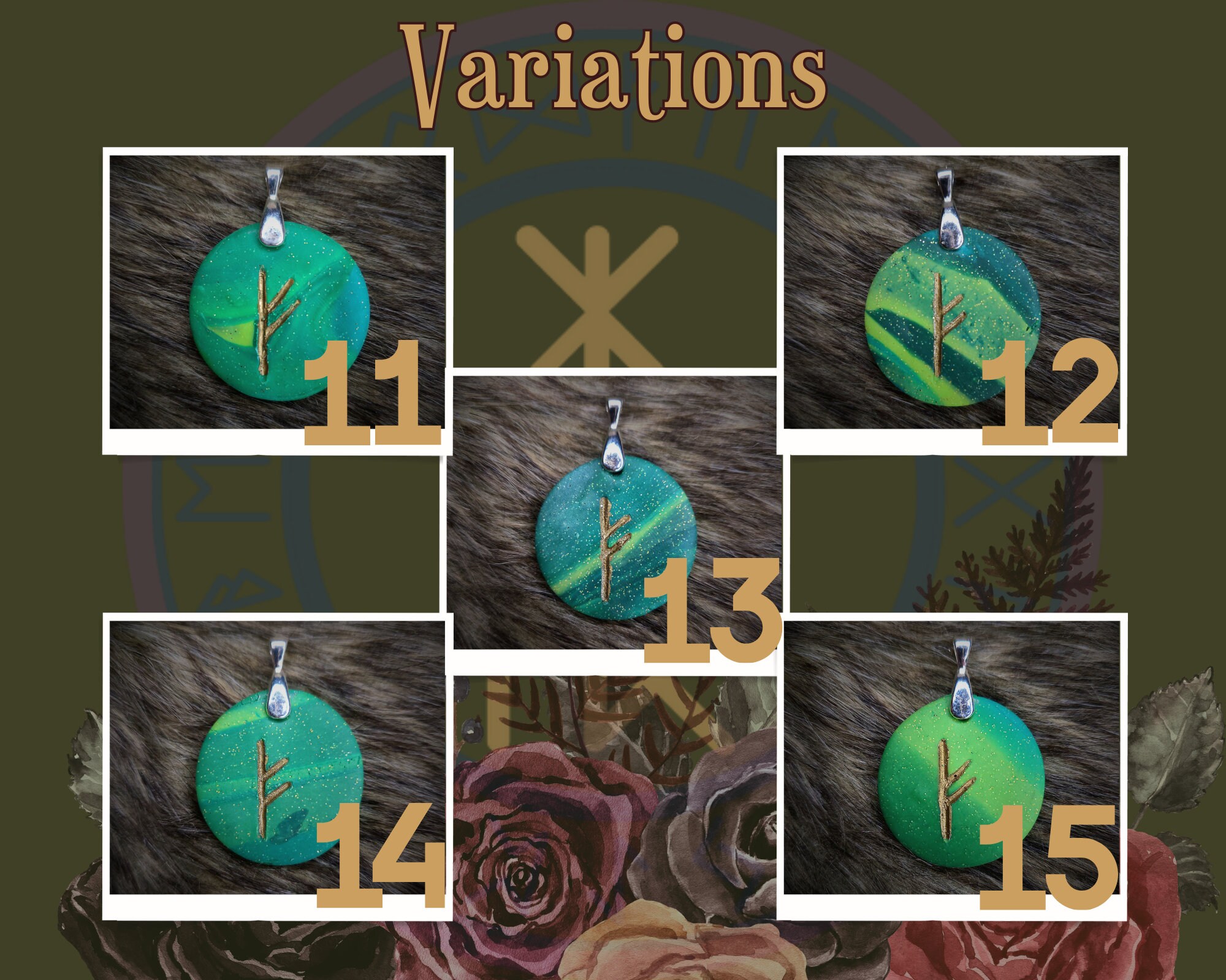 Fehu Norse Rune Pendant Rune Charm Wealth Rune Success, Luck ...