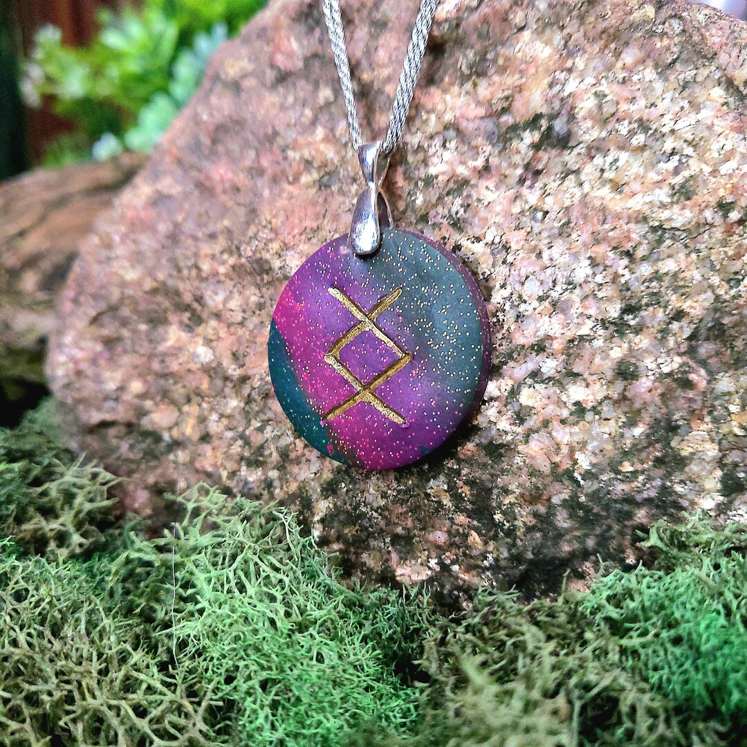 Ingwaz Norse Rune Pendant Color Associations Rune Charm Ing's Rune ...