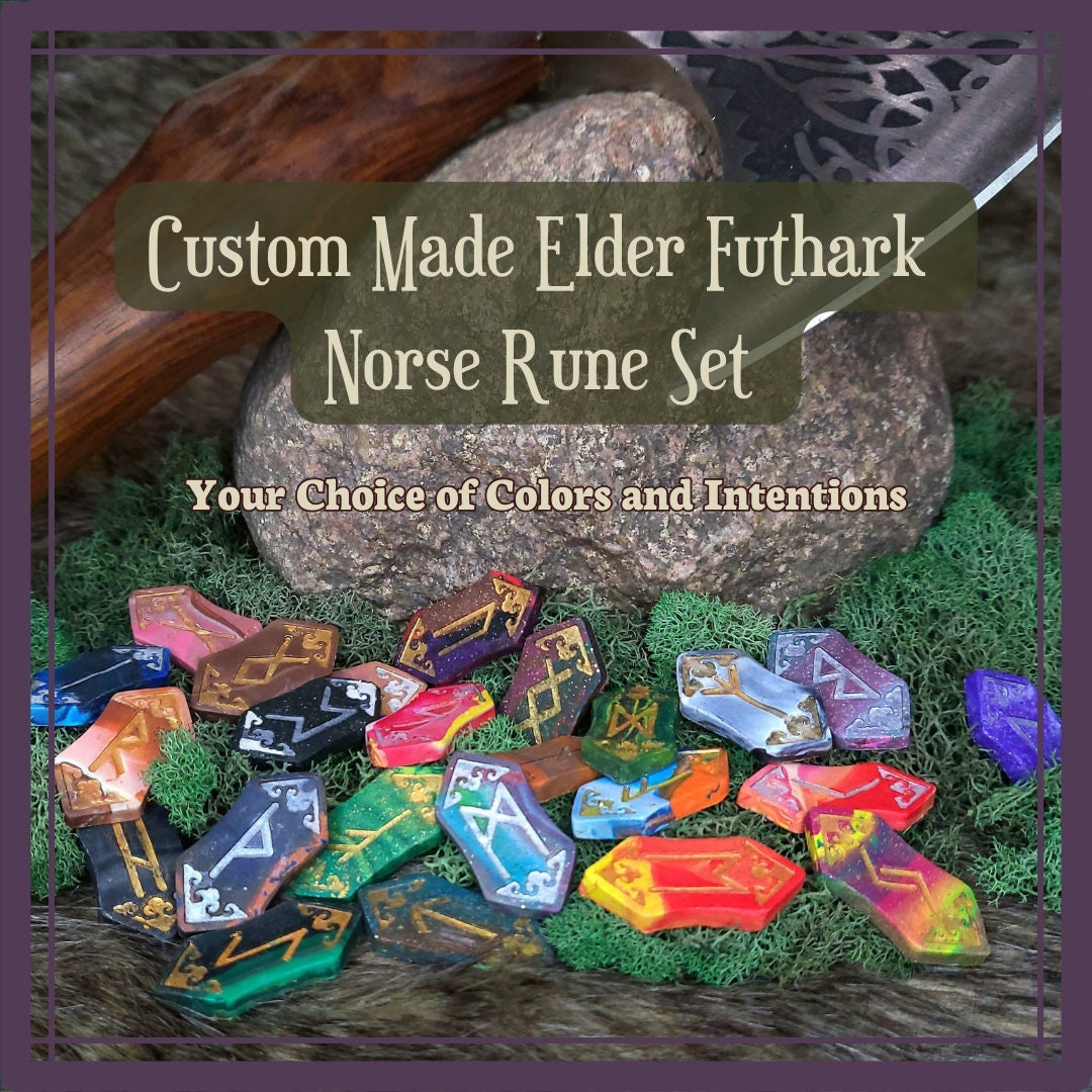 Custom Made Elder Futhark Norse Rune Set | Personalized Color ...