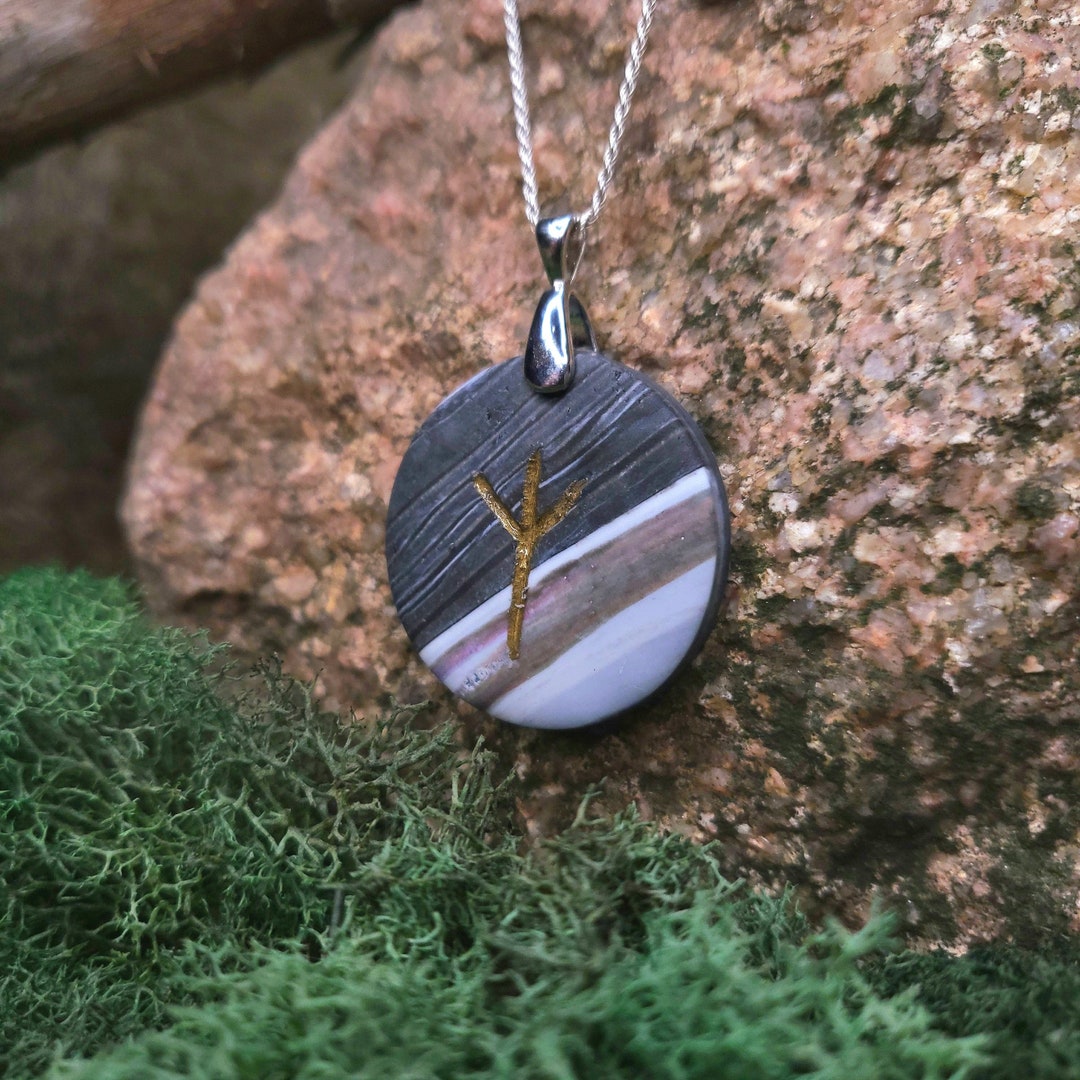 Algiz Norse Rune Pendant Rune Charm Protection, Defense Divine ...