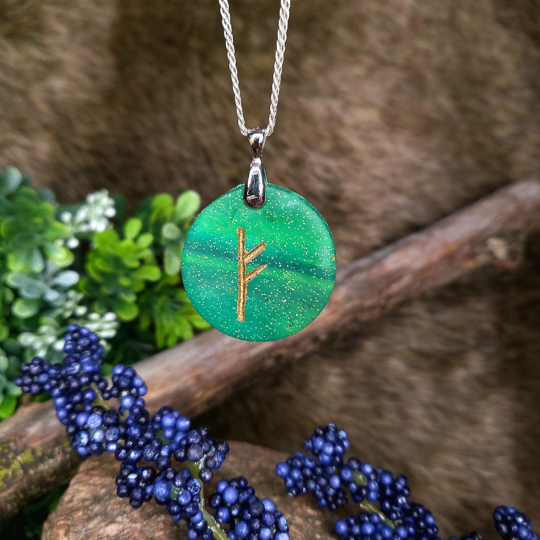 Fehu Norse Rune Pendant Rune Charm Wealth Rune Success, Luck ...