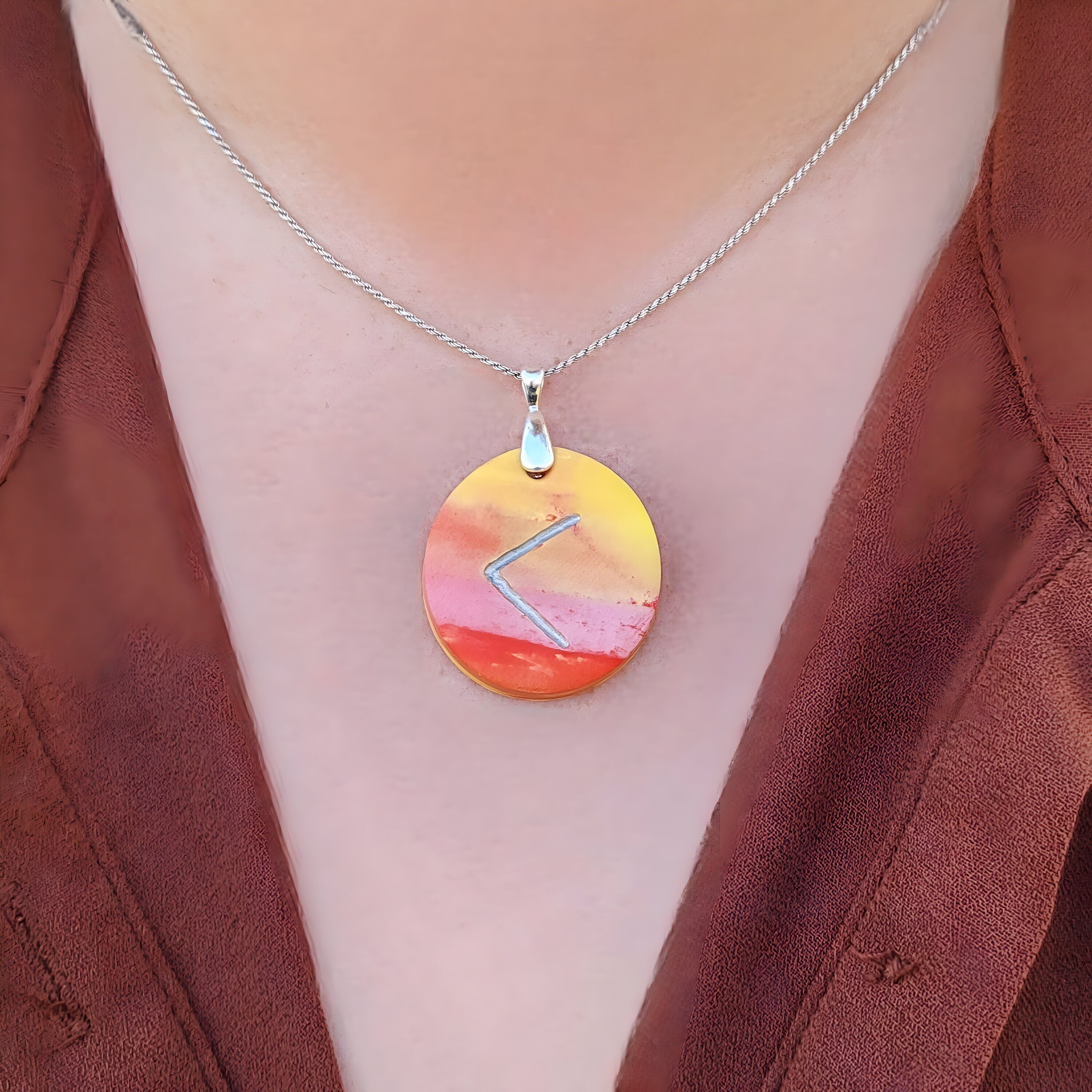 Kenaz Norse Rune Pendant Color Associations Rune Charm Fire, Knowledge ...