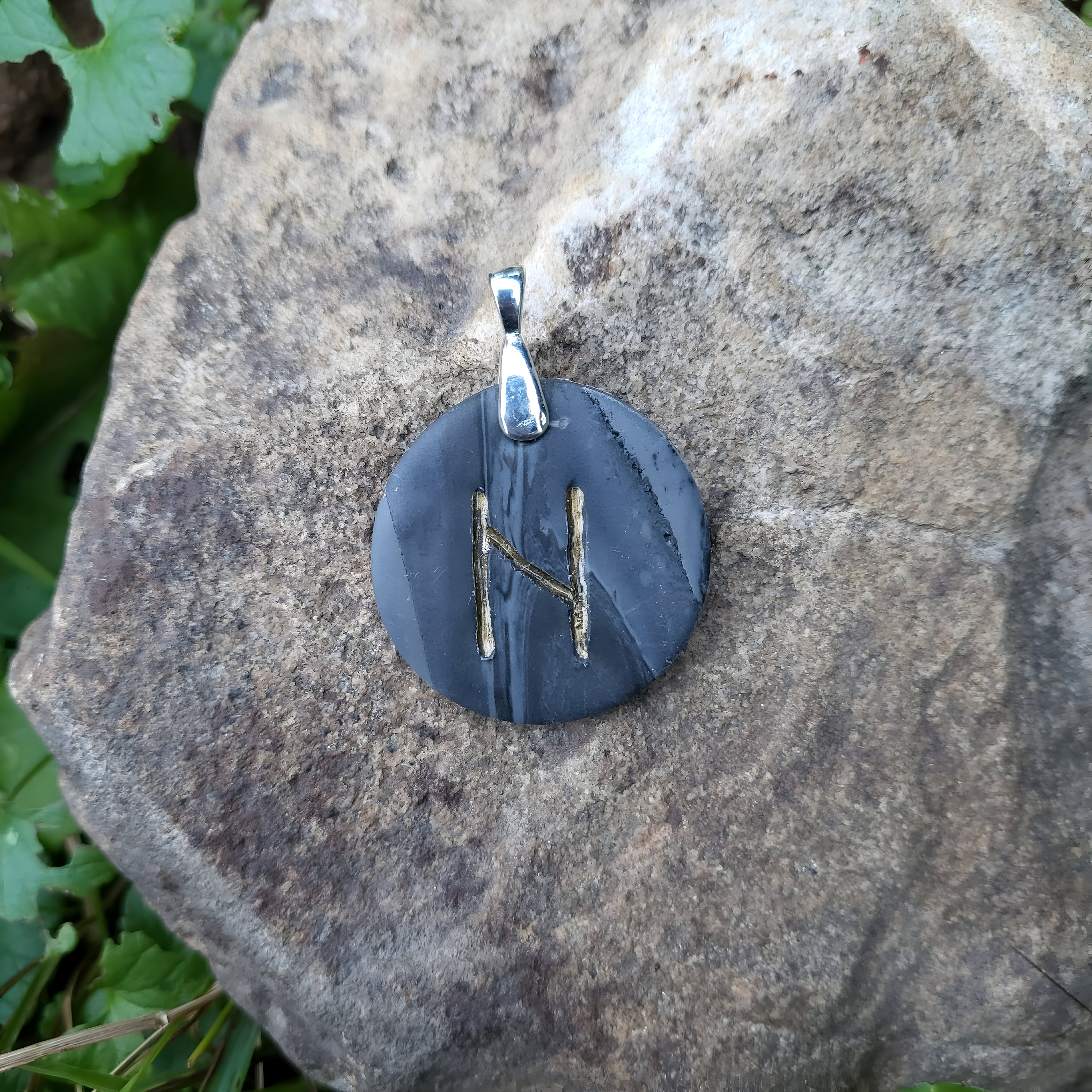 Hagalaz Norse Rune Pendant With Color Associations - Etsy